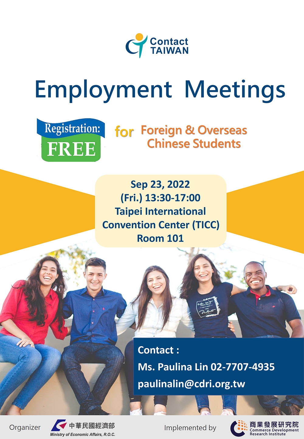 2022 Employment Meeting for Overseas Chinese and Foreign Students-Taipei. 23, Sep.& Tainan. 24 ...